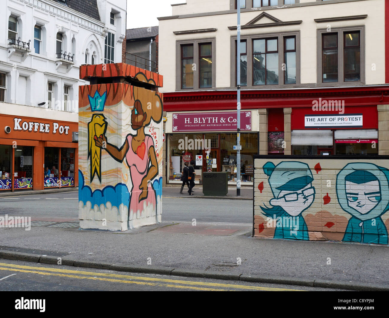 Graffiti in Northern Quarter in Manchester UK Stock Photo - Alamy