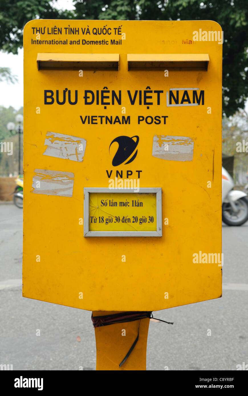 Asia, Vietnam, Hanoi. Hanoi old quarter. Vietnam Post letter box Stock ...