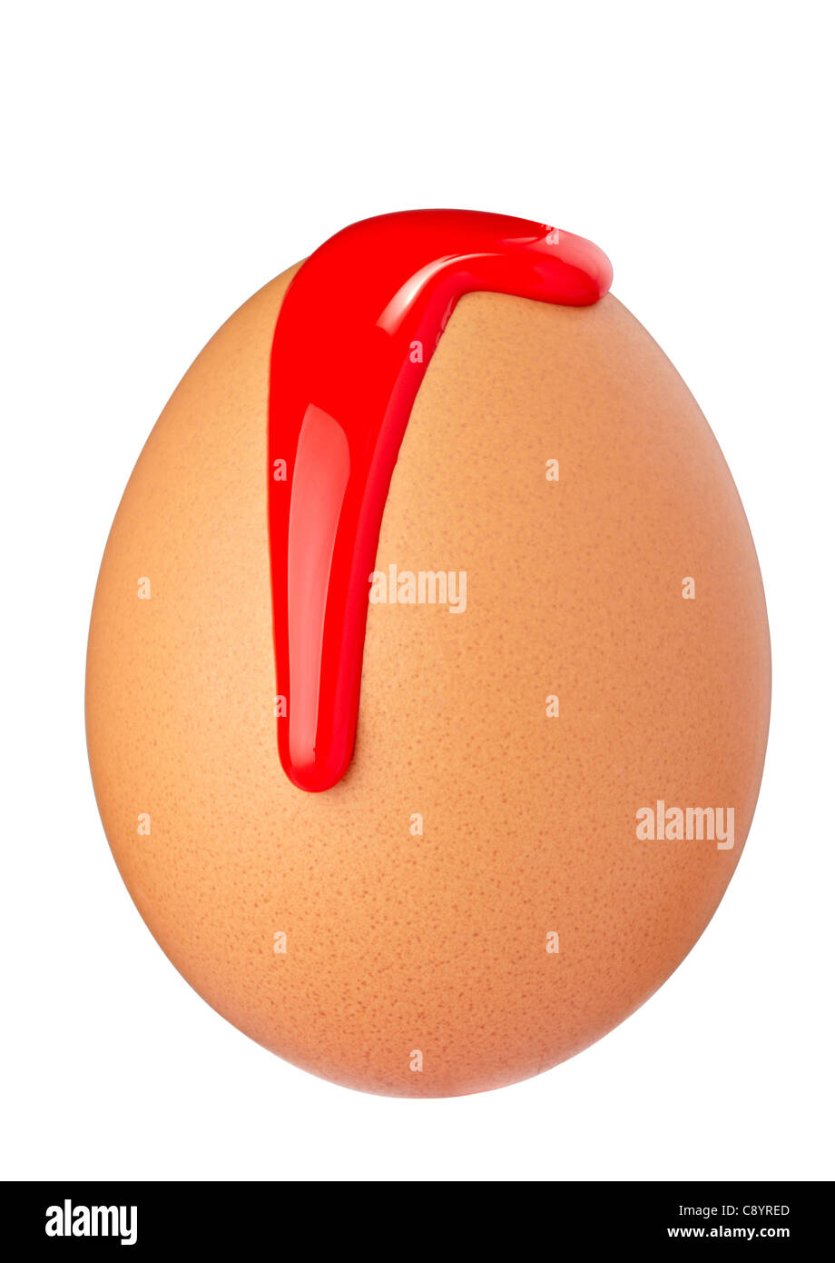egg with red paint Stock Photo - Alamy