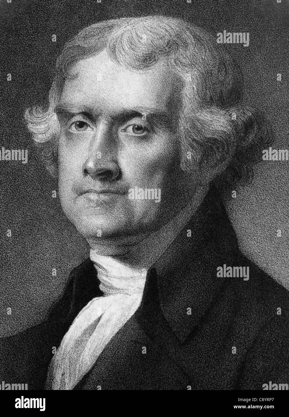 Vintage portrait of American statesman Thomas Jefferson (1743 - 1826 ...