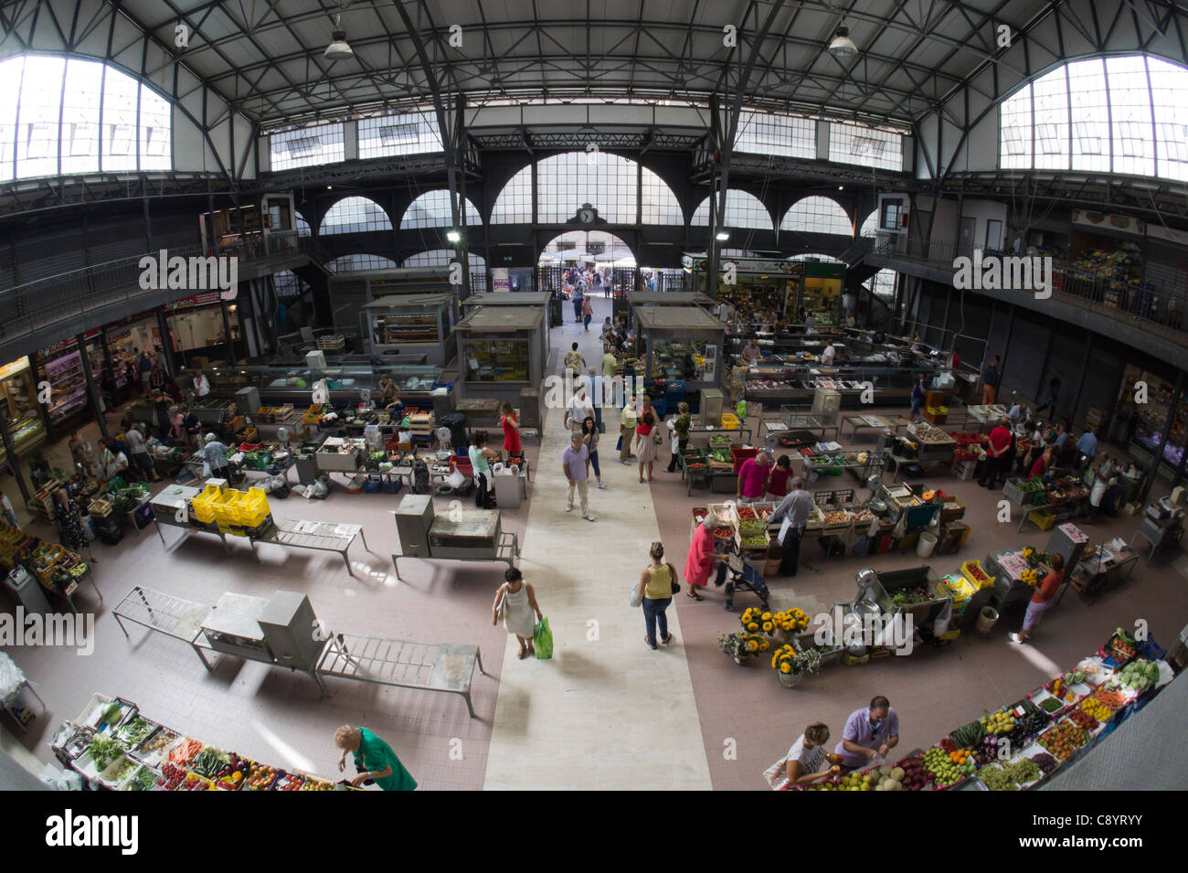 Ancona Italy - the covered market, a 1926 hall with cast iron and glass ...