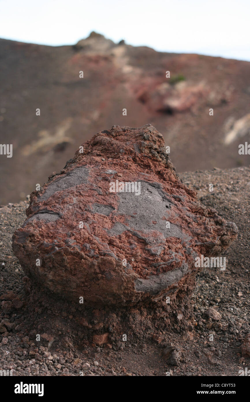 Volcanic rock on the edge of the San Antonio volcano crater Stock Photo ...