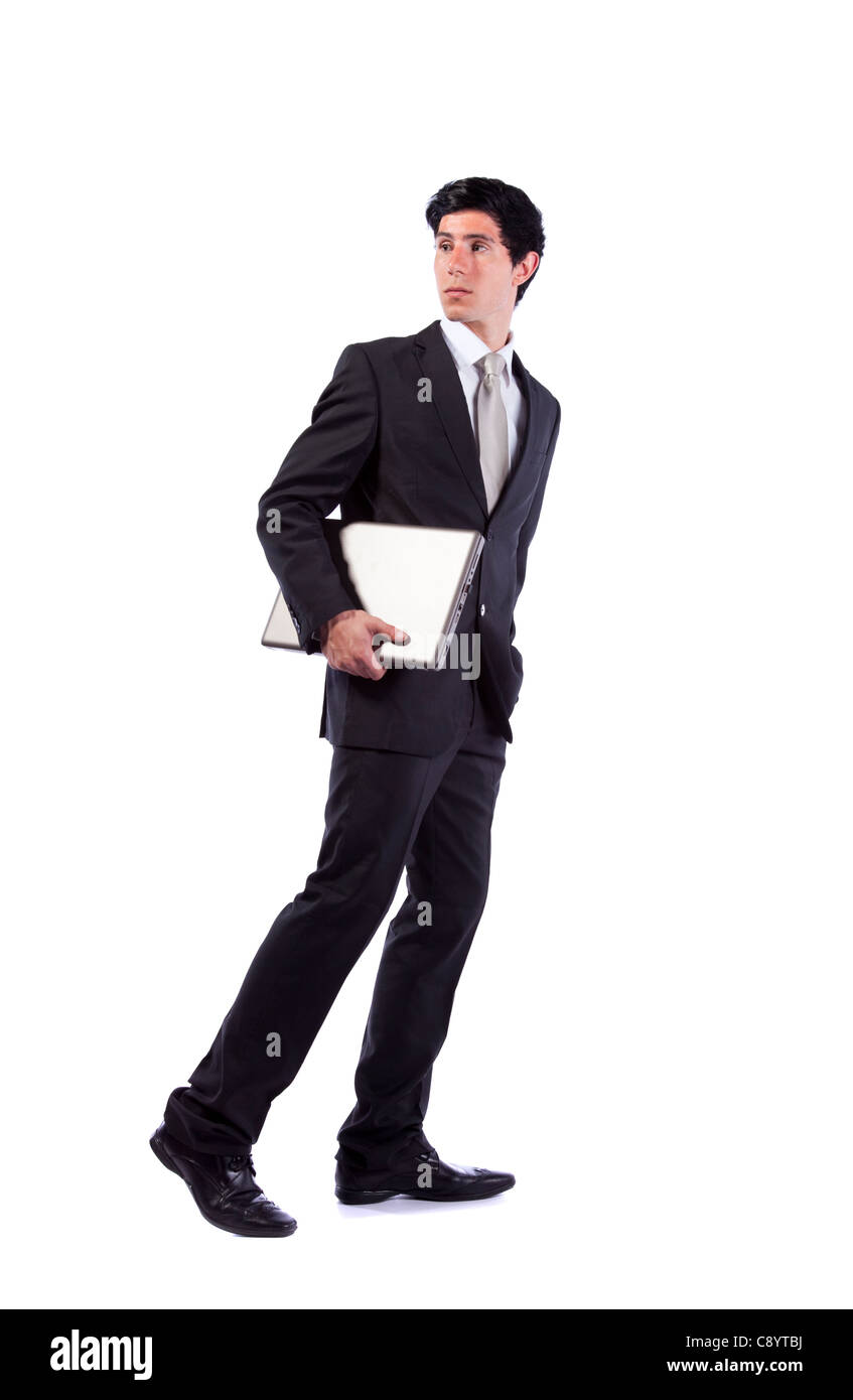 Back young man employee walking hi-res stock photography and images - Alamy