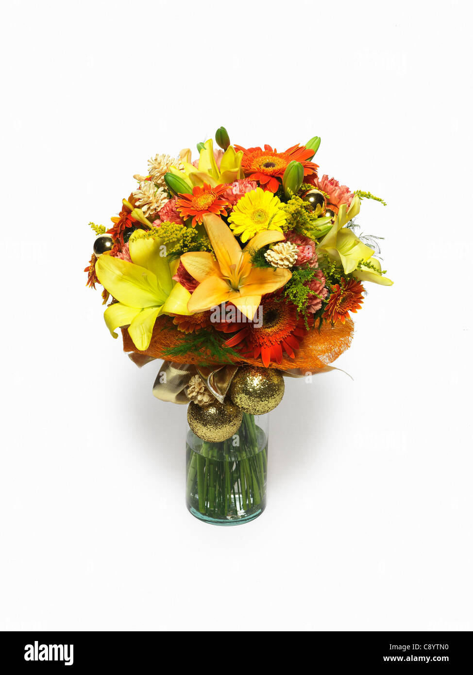 flower bouquet or plants with Christmas add ons Stock Photo - Alamy