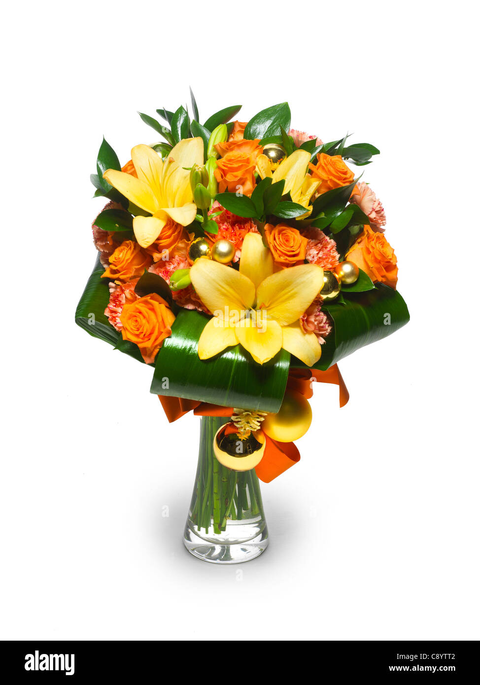 flower bouquet or plants with Christmas add ons Stock Photo - Alamy