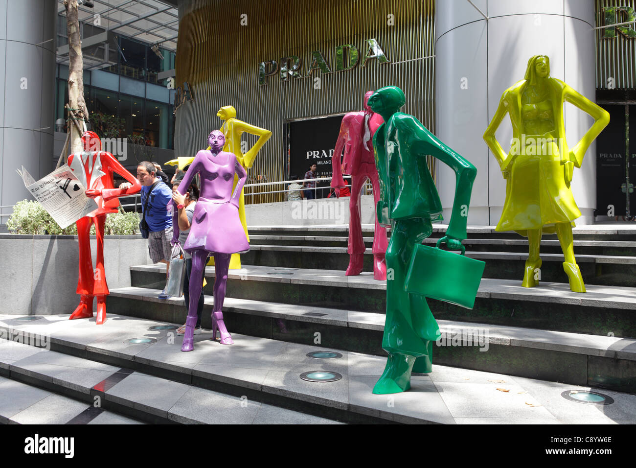 Colored statues outside ION Orchard shopping mall, Singapore Stock ...