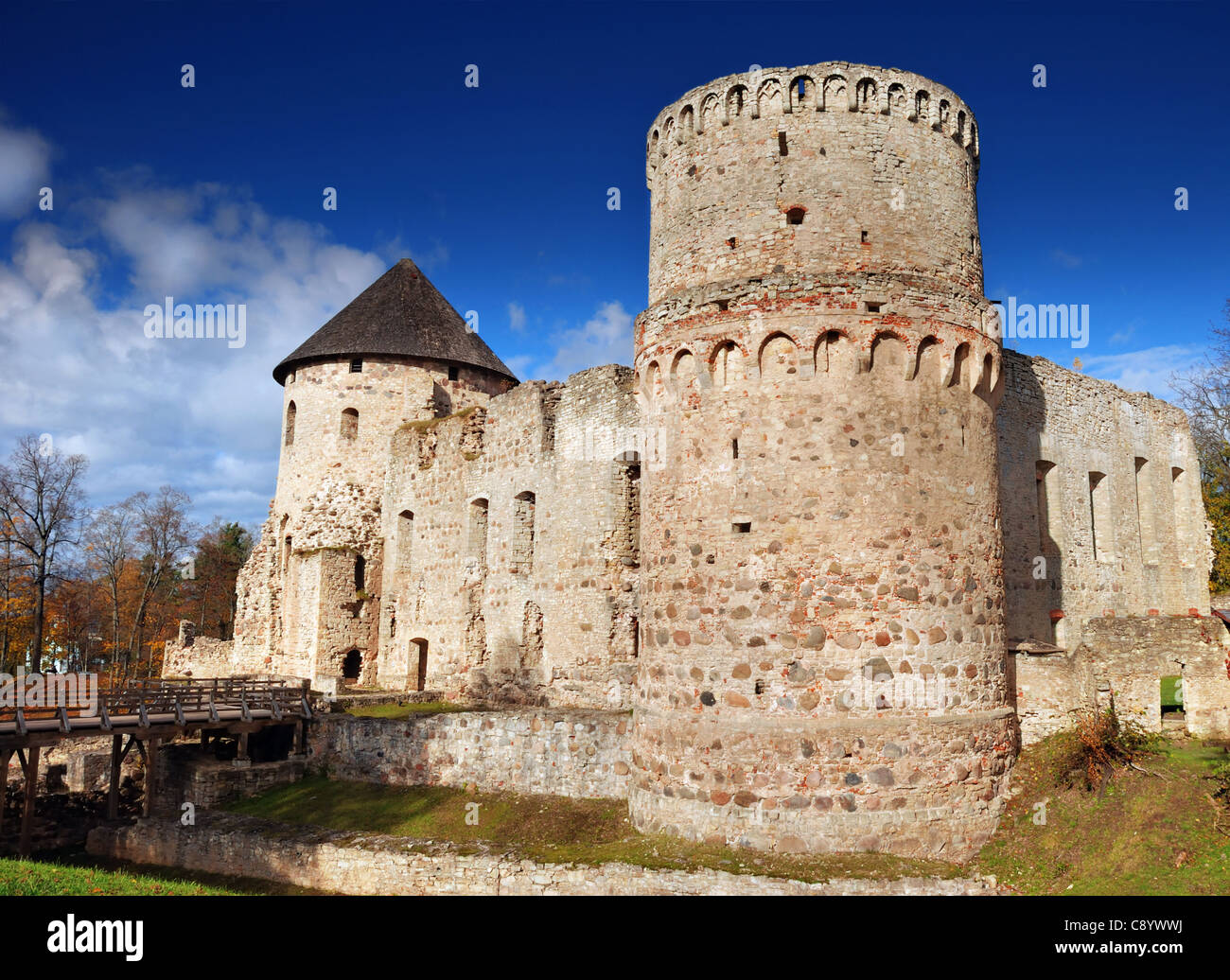 The Cesis castle, Latvia. Early 13th century Stock Photo - Alamy