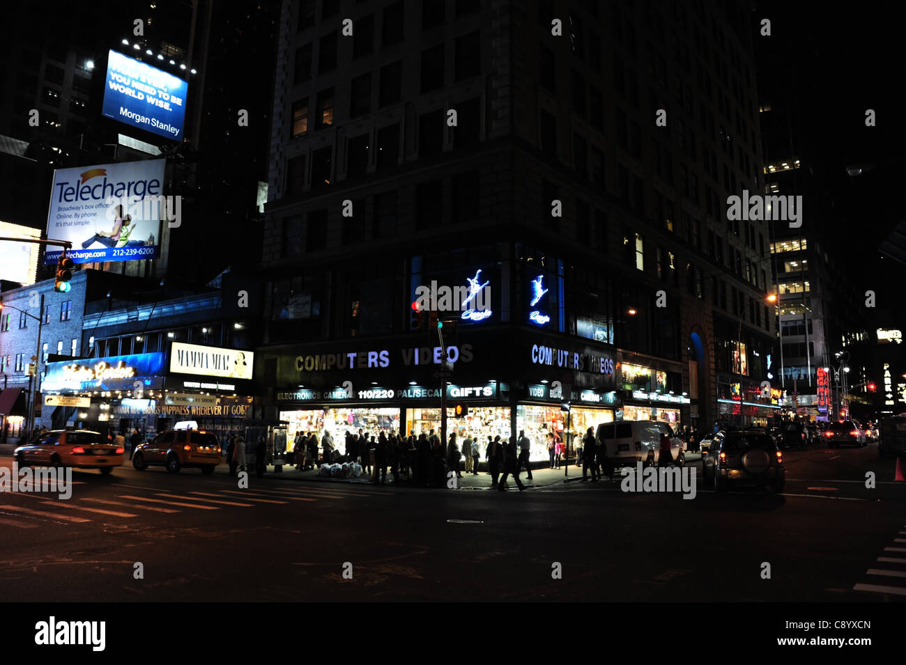 City Street Corner At Night
