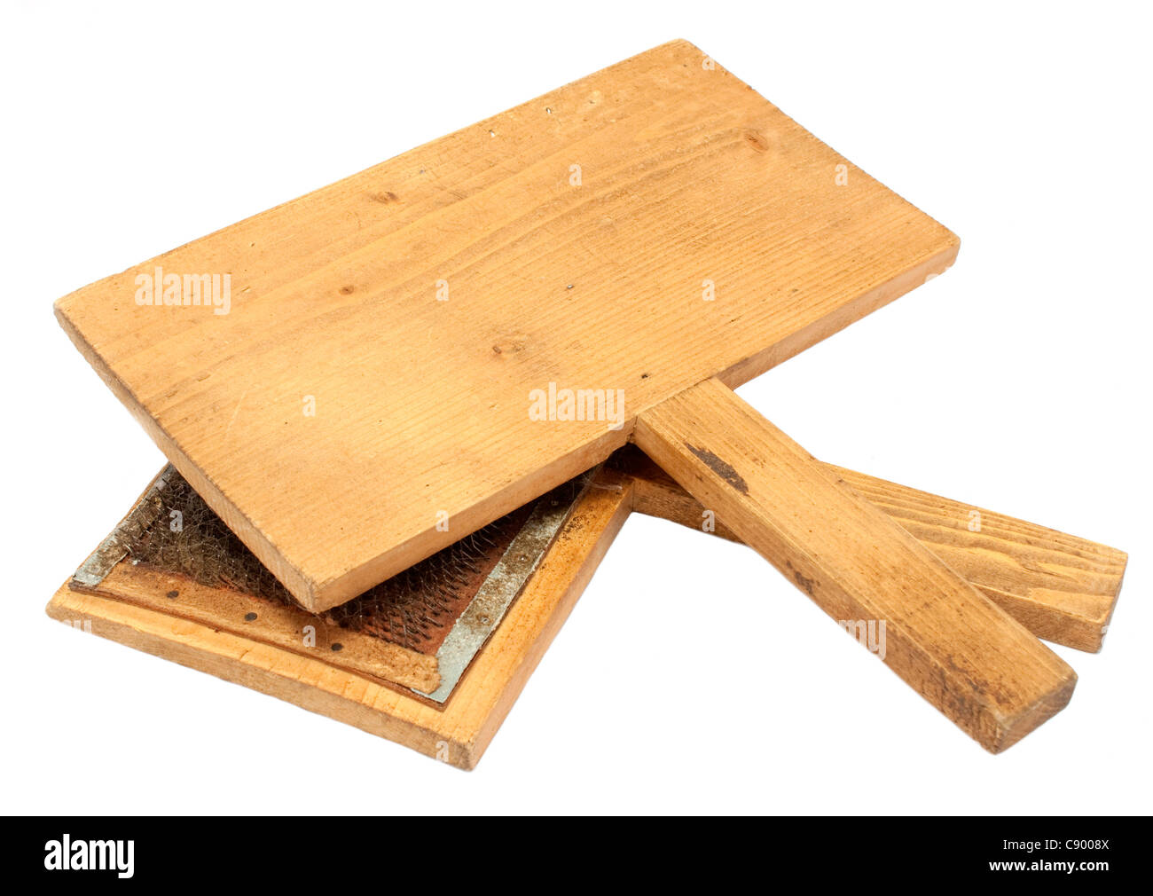 Vintage Gift Antique Wood Hand Carders Pear of Wool Carding Brushes ...