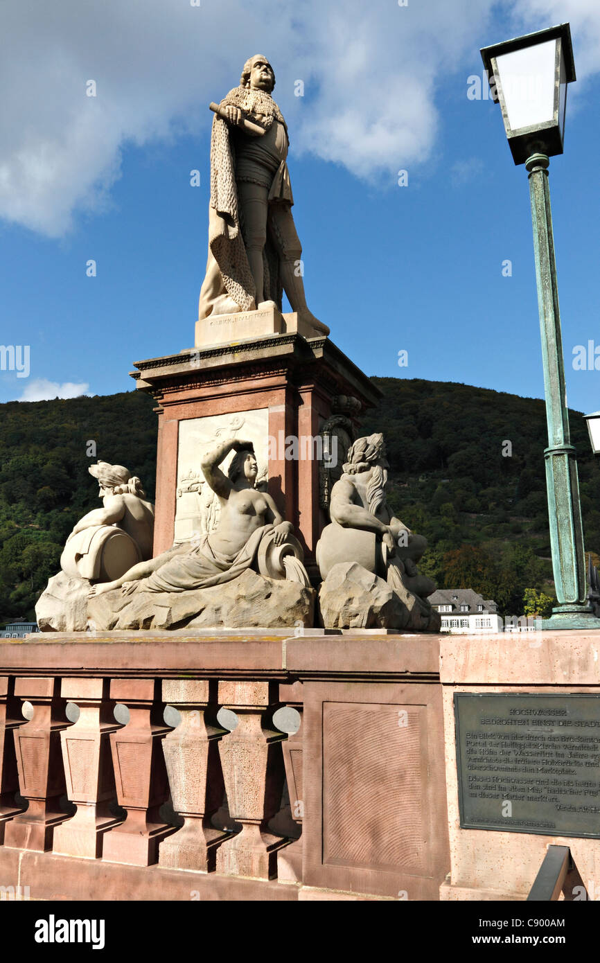 Statue on the Karl-Theodor Bridge, Heidelberg Baden Wuerttemberg ...
