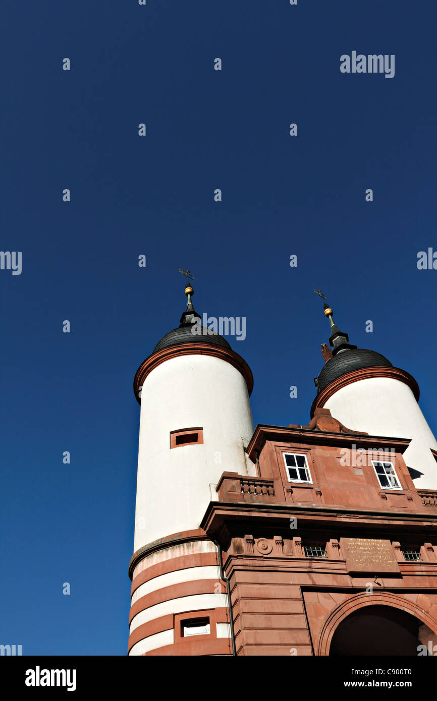 Old Bridge Towers, Heidelberg Baden Wuerttemberg Germany Stock Photo ...