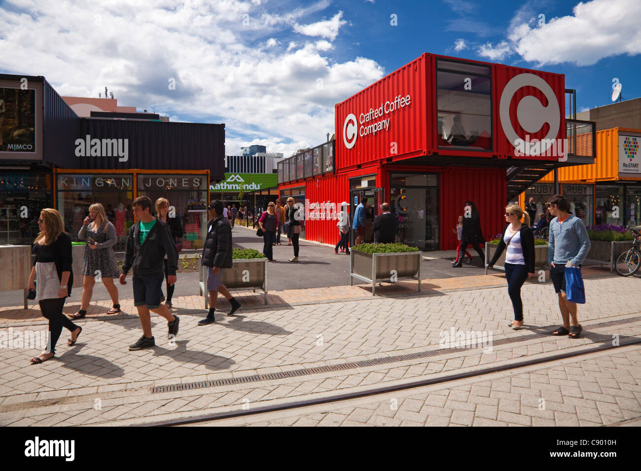 Temporary shopping mall using shipping containers after Christchurch ...