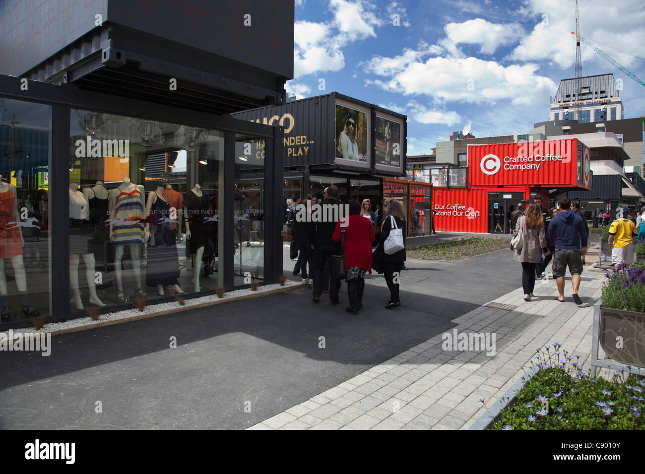 Temporary shopping mall using shipping containers after Christchurch ...