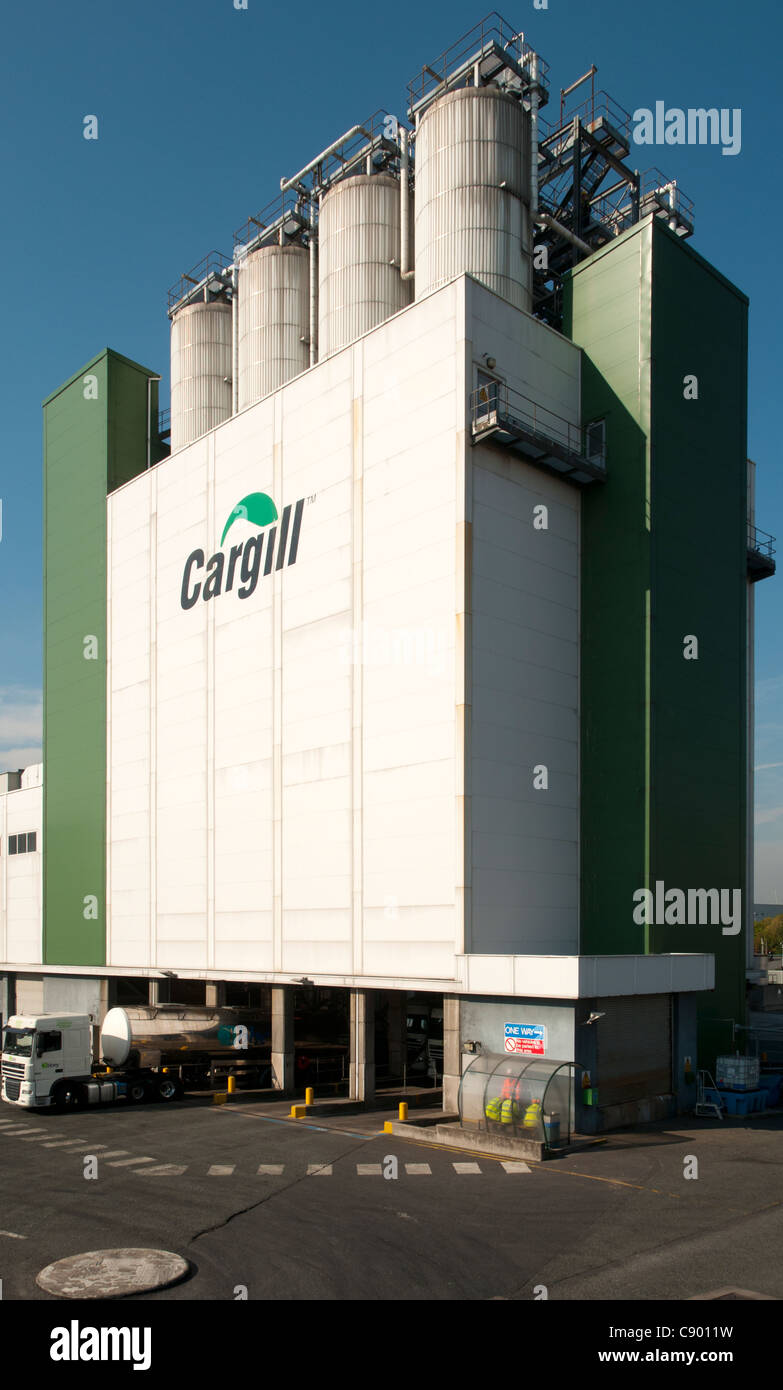 Industrial loading silos at a factory in Trafford Park, Manchester ...