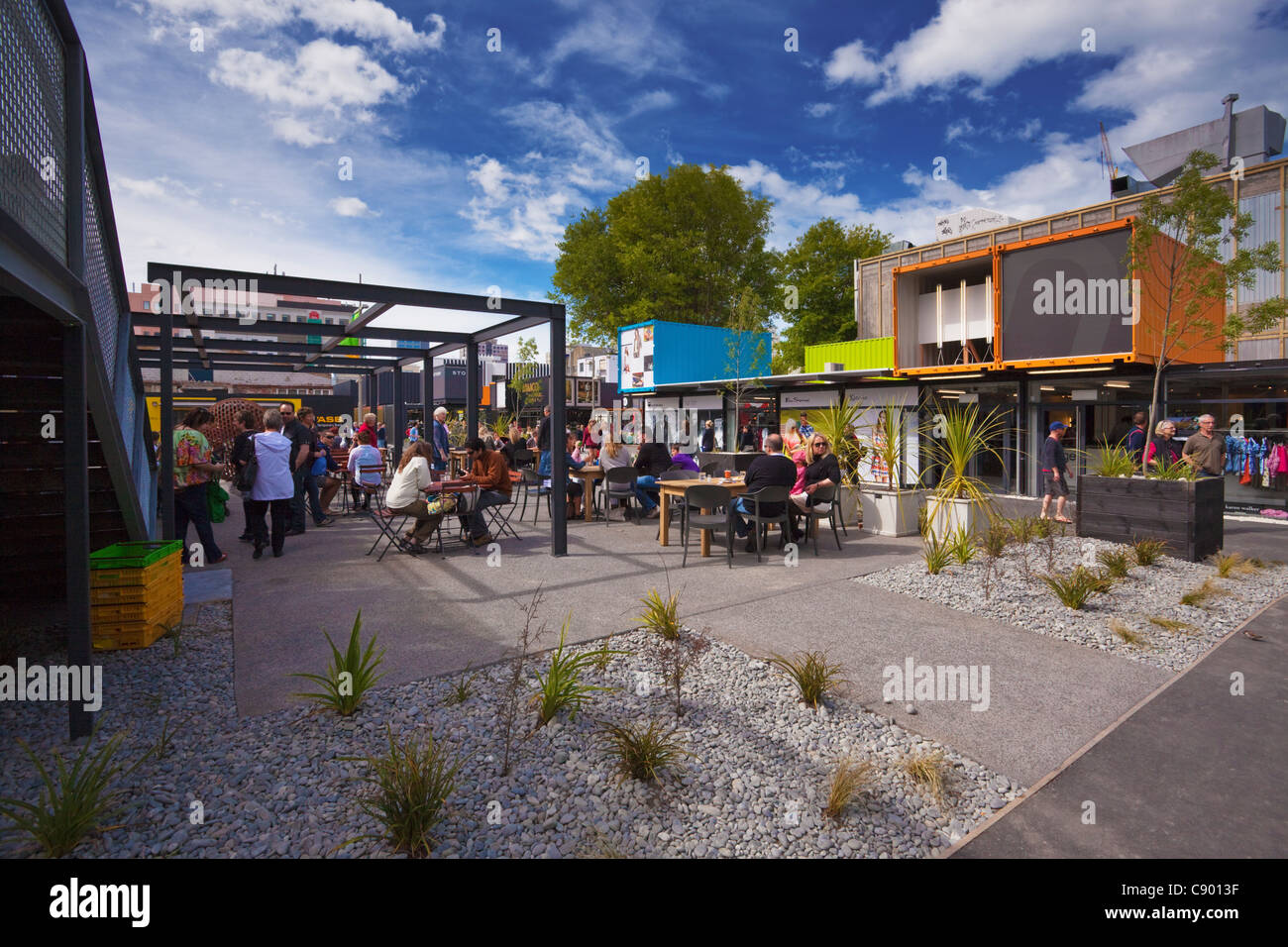 Temporary shopping mall using shipping containers after Christchurch ...