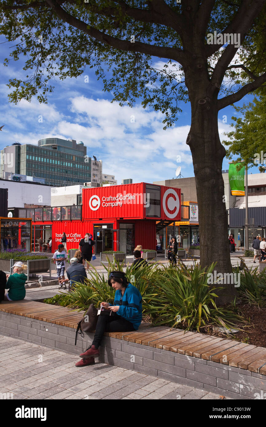 Temporary shopping mall using shipping containers after Christchurch ...