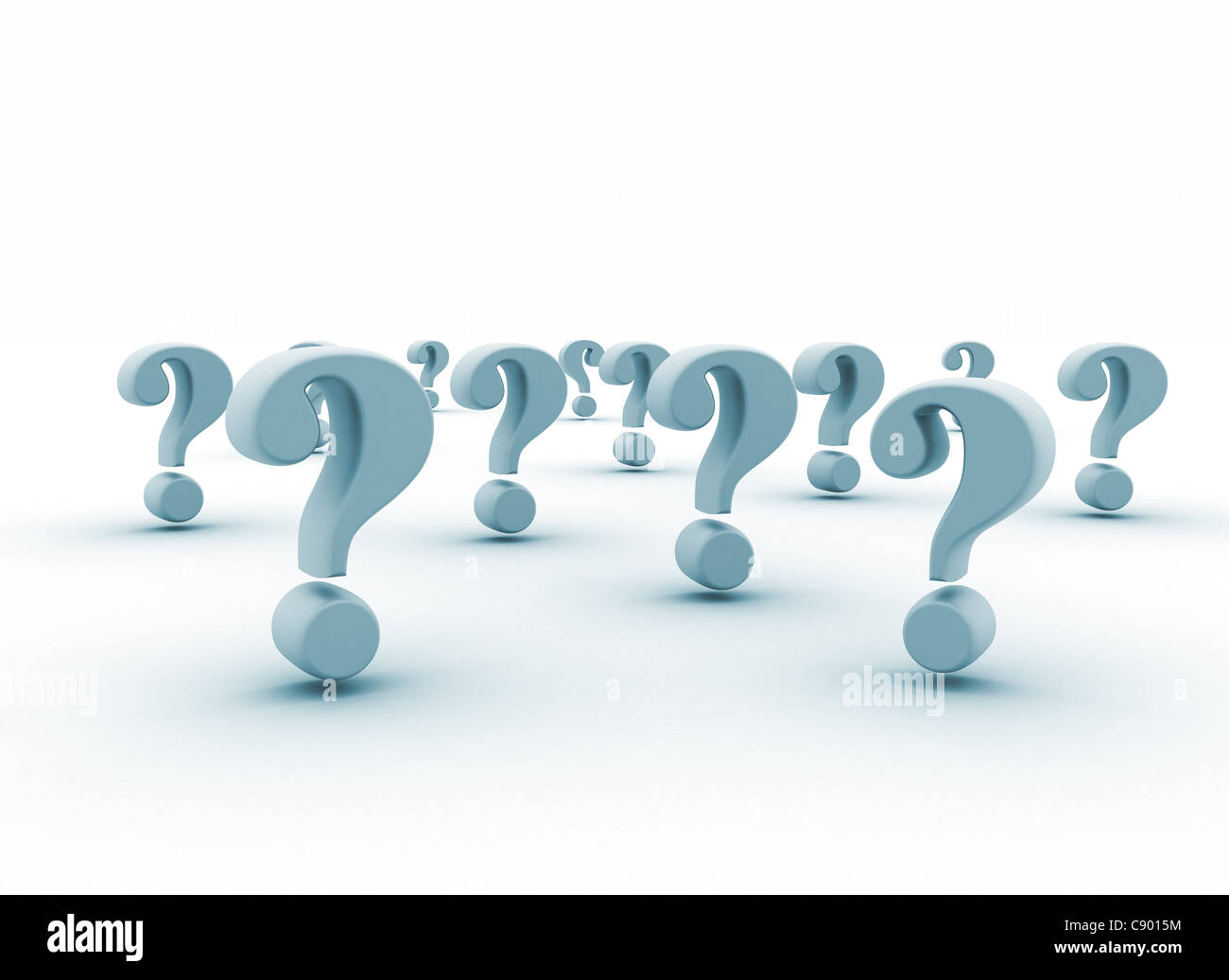 Many question marks on white background Stock Photo - Alamy