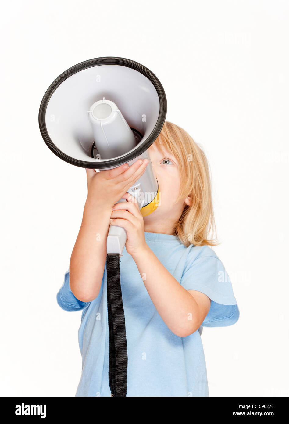 Boy with megaphone hi-res stock photography and images - Alamy