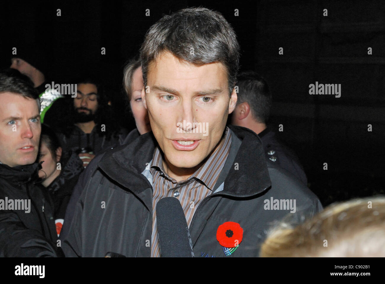 Vancouver Mayor Gregor Robertson at a press release, announcing the ...
