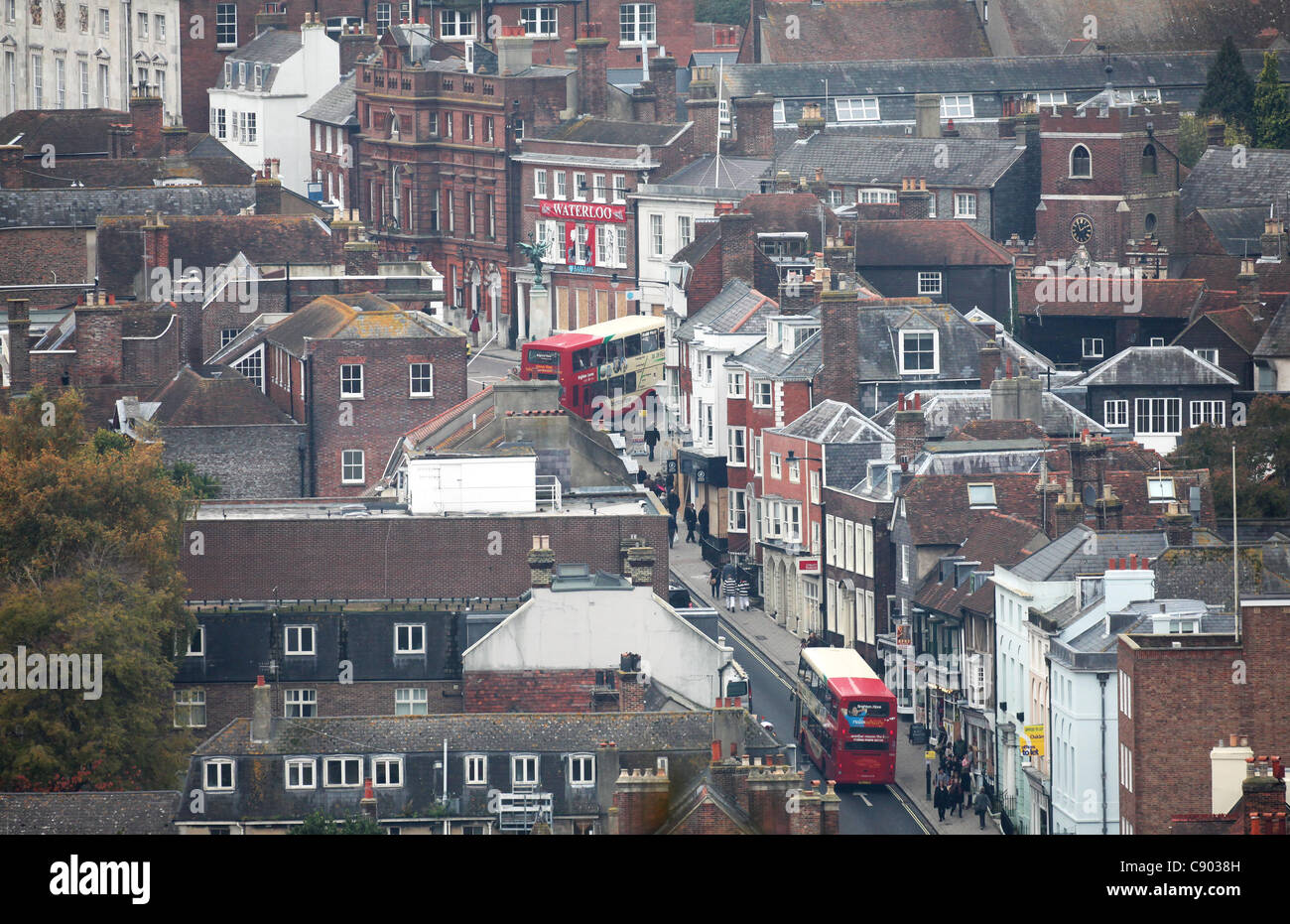 General view of Lewes in East Sussex England. Picture by James Boardman ...