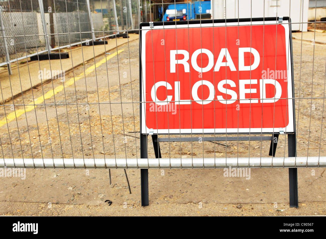 Stop sign closing road hi-res stock photography and images - Alamy
