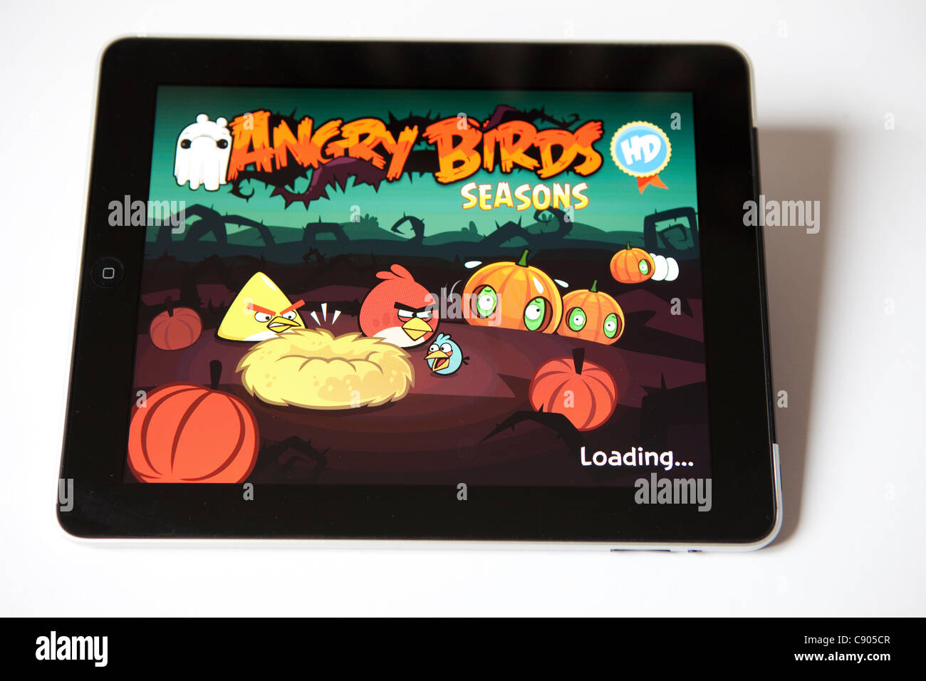 Angry bird loading on a Ipad Stock Photo - Alamy