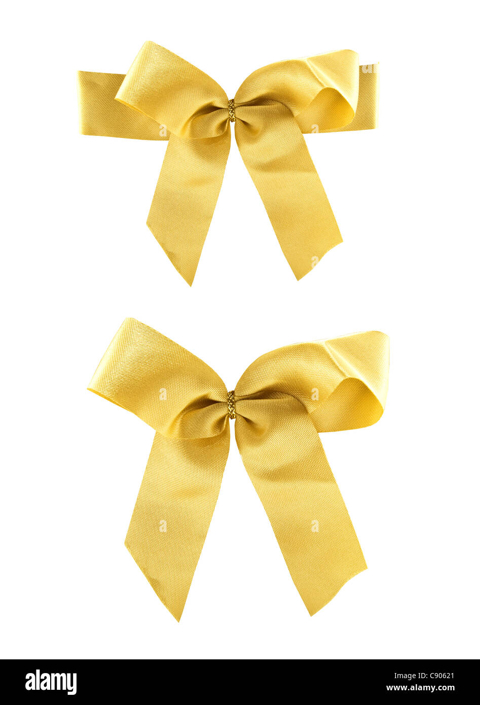 gold bow is isolated on white Stock Photo - Alamy