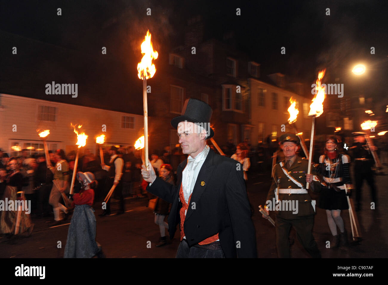 Lewes Bonfire Night Parade and Celebrations Stock Photo - Alamy