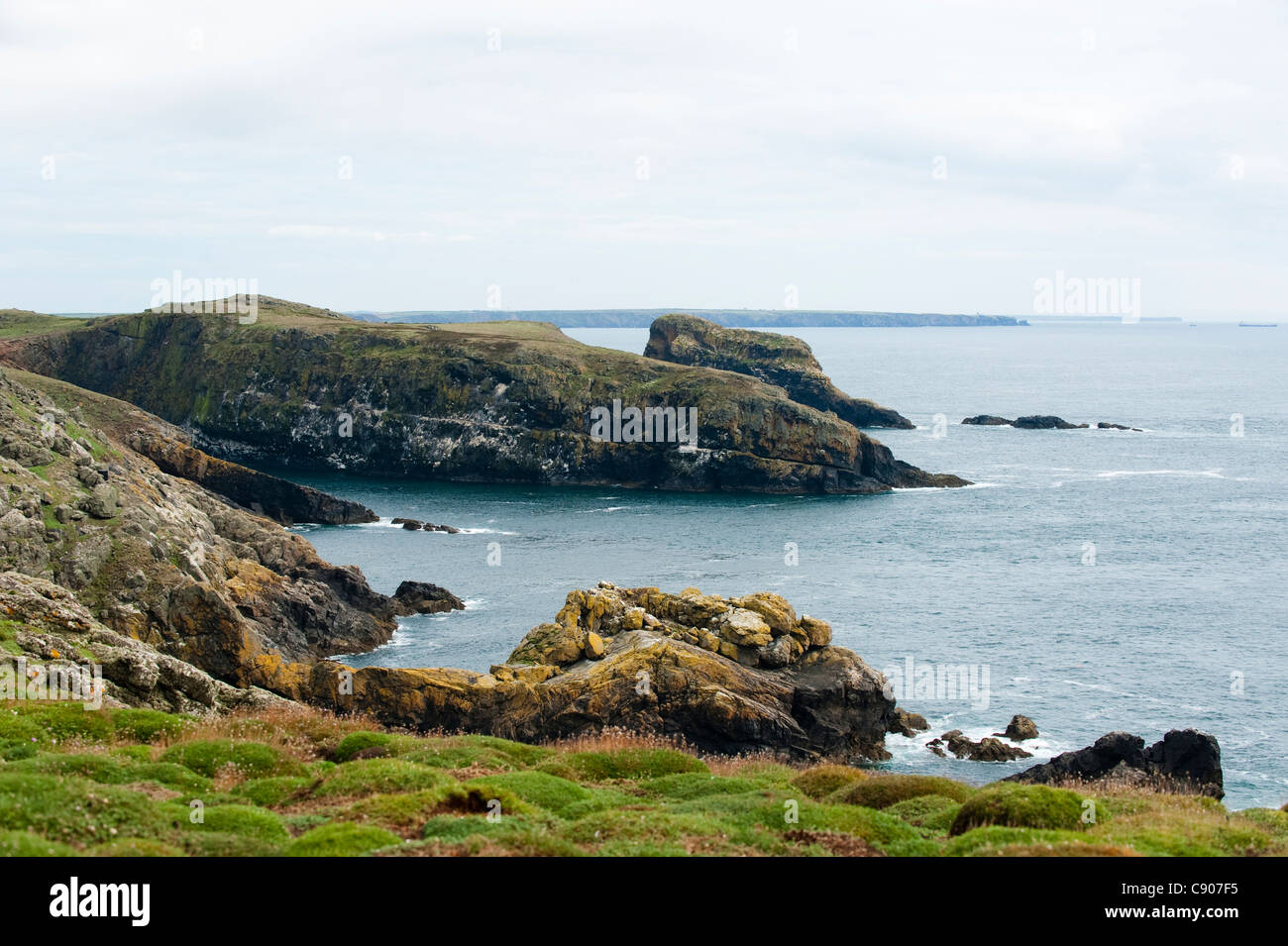 The Wick, Skomer Island with the mainland in the background, South ...