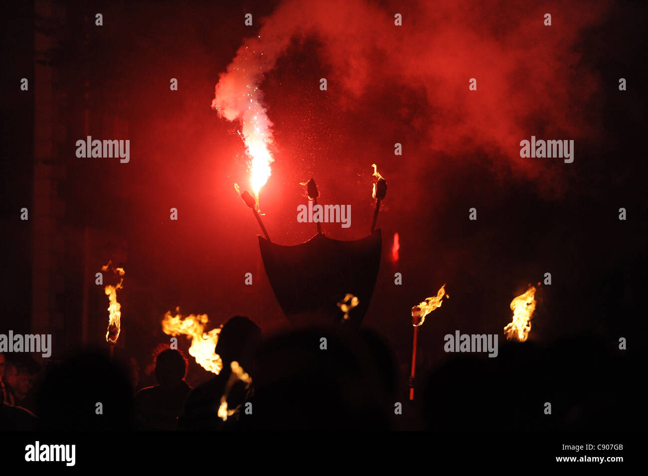 Lewes Bonfire Night Parade and Celebrations Stock Photo - Alamy
