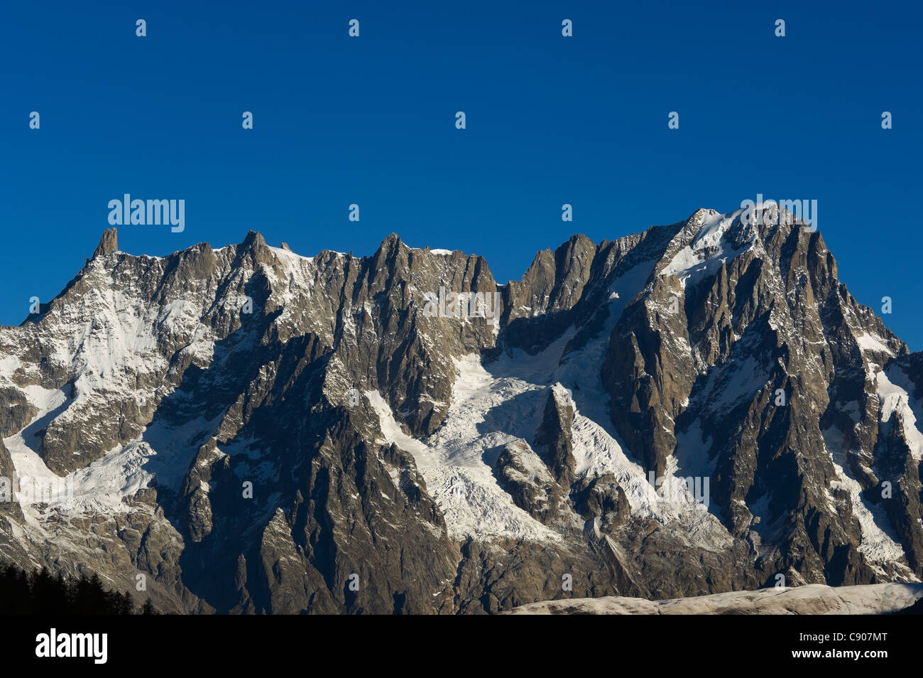 the massif of the mount Bianco, Alps, Aosta valley Stock Photo - Alamy