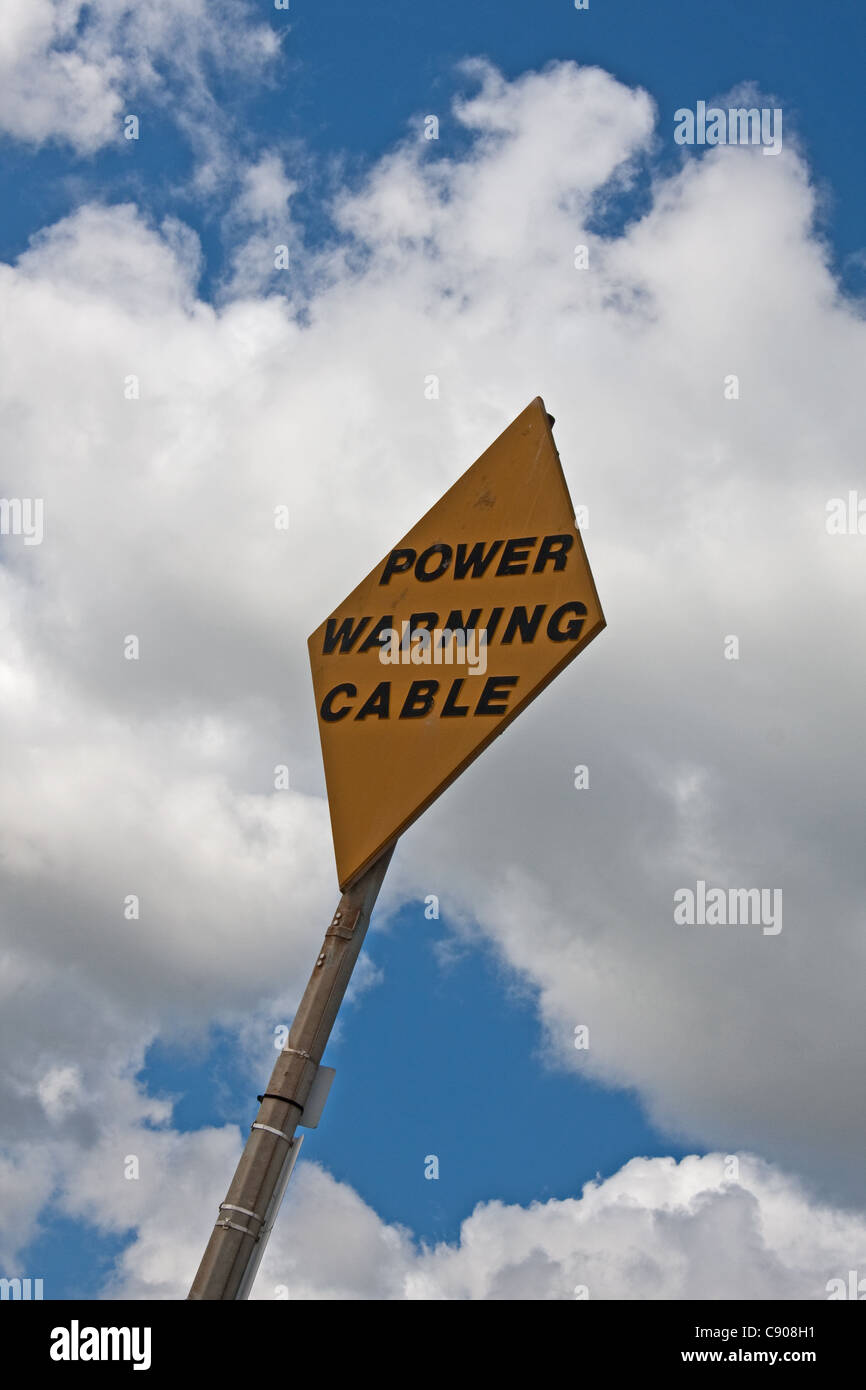 Cable warning sign hi-res stock photography and images - Alamy