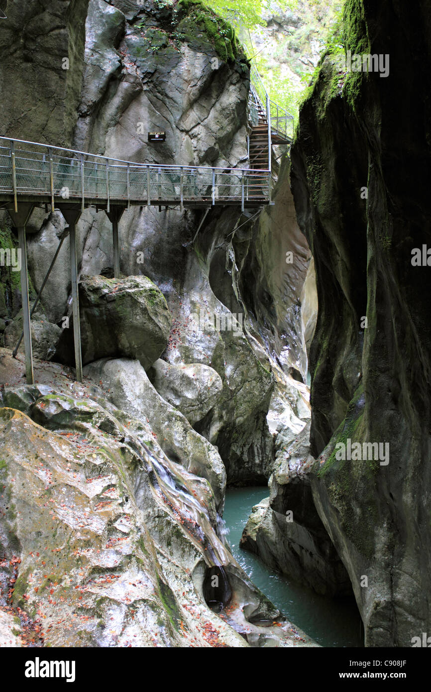 The Devil's Bridge Gorge or Les Gorges du Pont du Diable carved out by ...