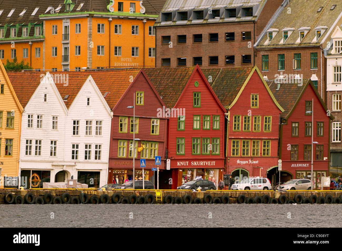The Bryggen area of Bergen is the oldest part of the town with many ...