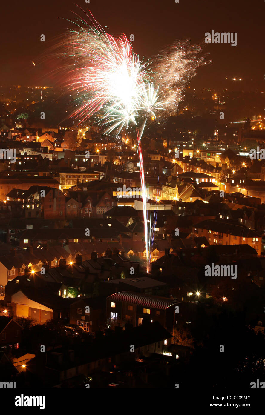 General view of Lewes during there bonfire night celebrations 2011 ...