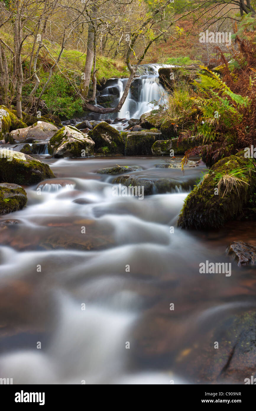 Waterfalls on River Caerfanell, Brecon Beacons National Park, South ...