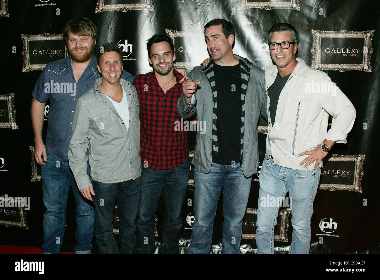 Jay David, Jake Johnson, Rob Riggle, Cort McCown at arrivals for Deena ...