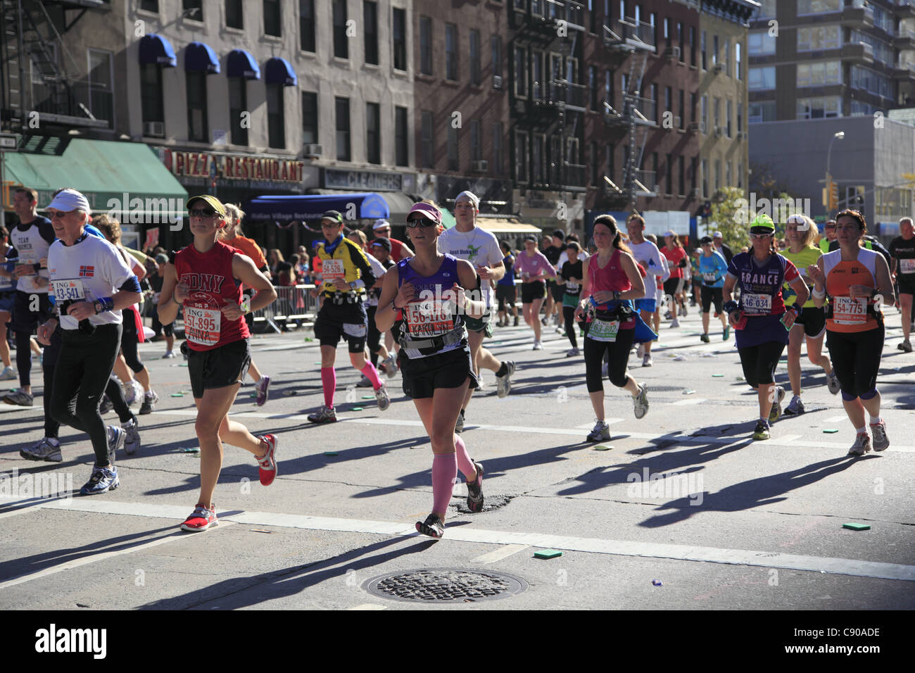 Sunday November 6, 2011 New York City Marathon Runners on 1st Avenue ...