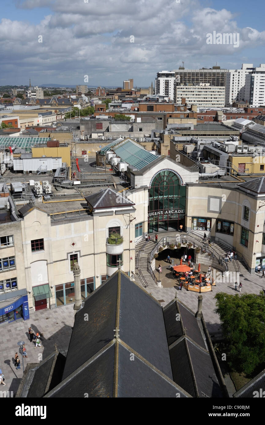 Cardiff City Centre showing Rooftop view of St Davids Shopping centre ...