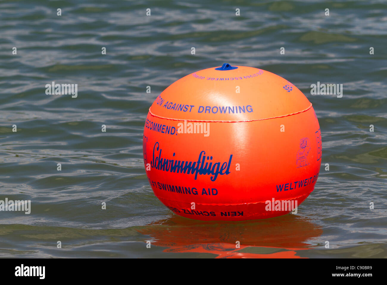 Fresh water boat racing buoy Stock Photo - Alamy