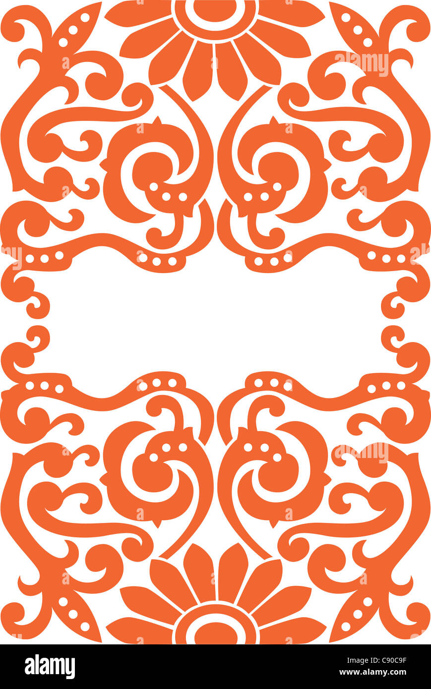 a decorative flowers pattern with space for text in the middle Stock ...