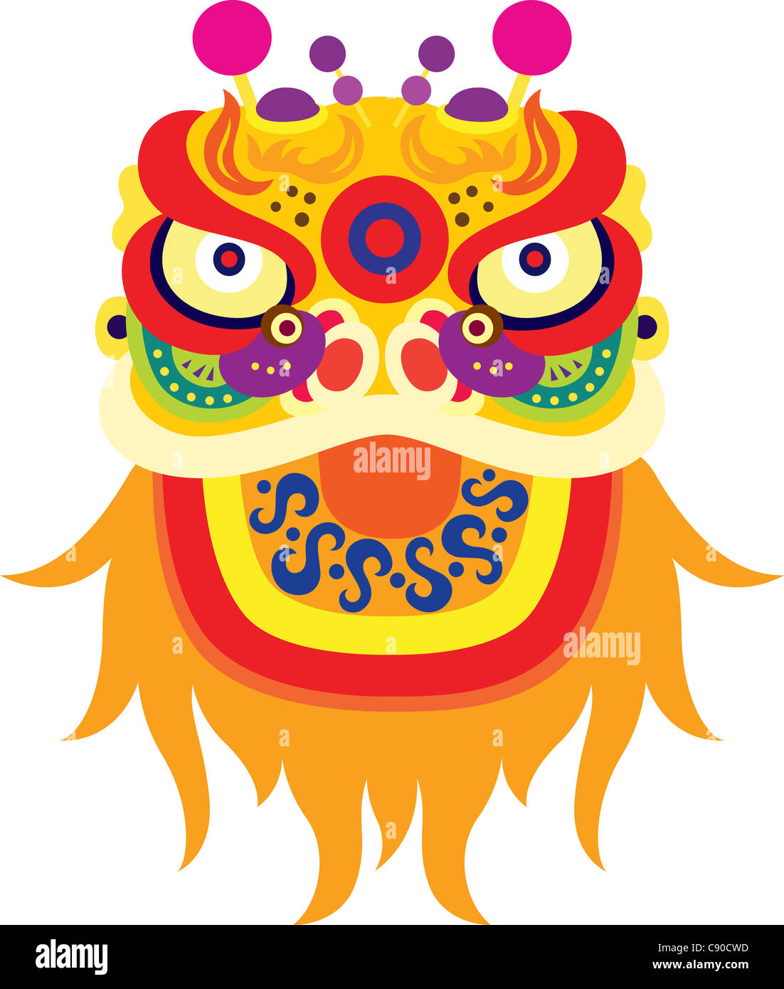 Chinese fortune character illustrated with rich colors Stock Photo - Alamy