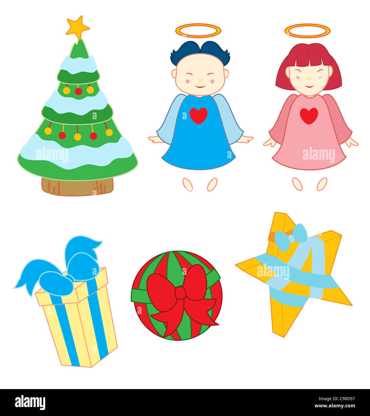 Variety of Christmas object Stock Photo - Alamy