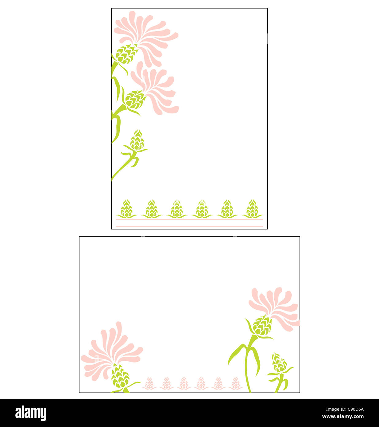 A horizontal and vertical natural template, great for invitations Stock ...