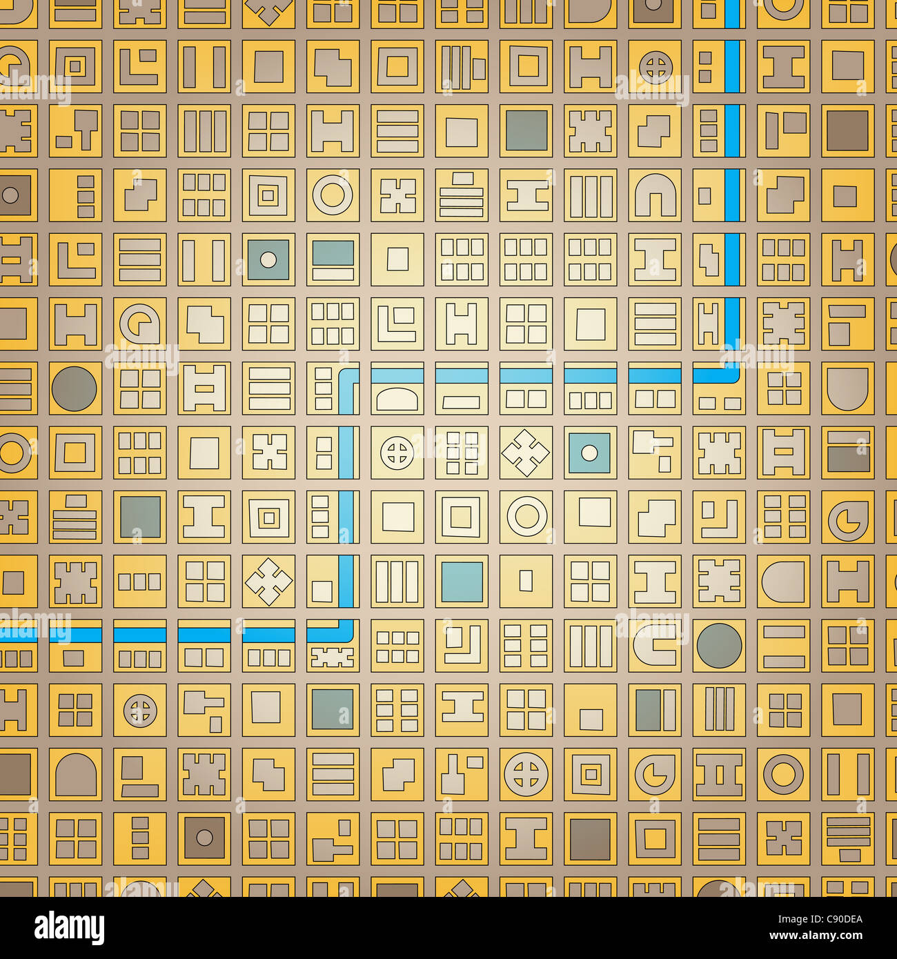 Abstract stylized map of a generic city in a grid pattern Stock Photo ...