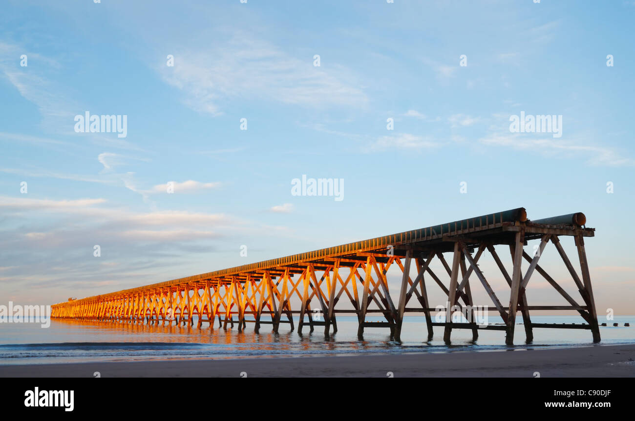Steetley pier at sunrise. Hartlepool, England. UK Stock Photo - Alamy
