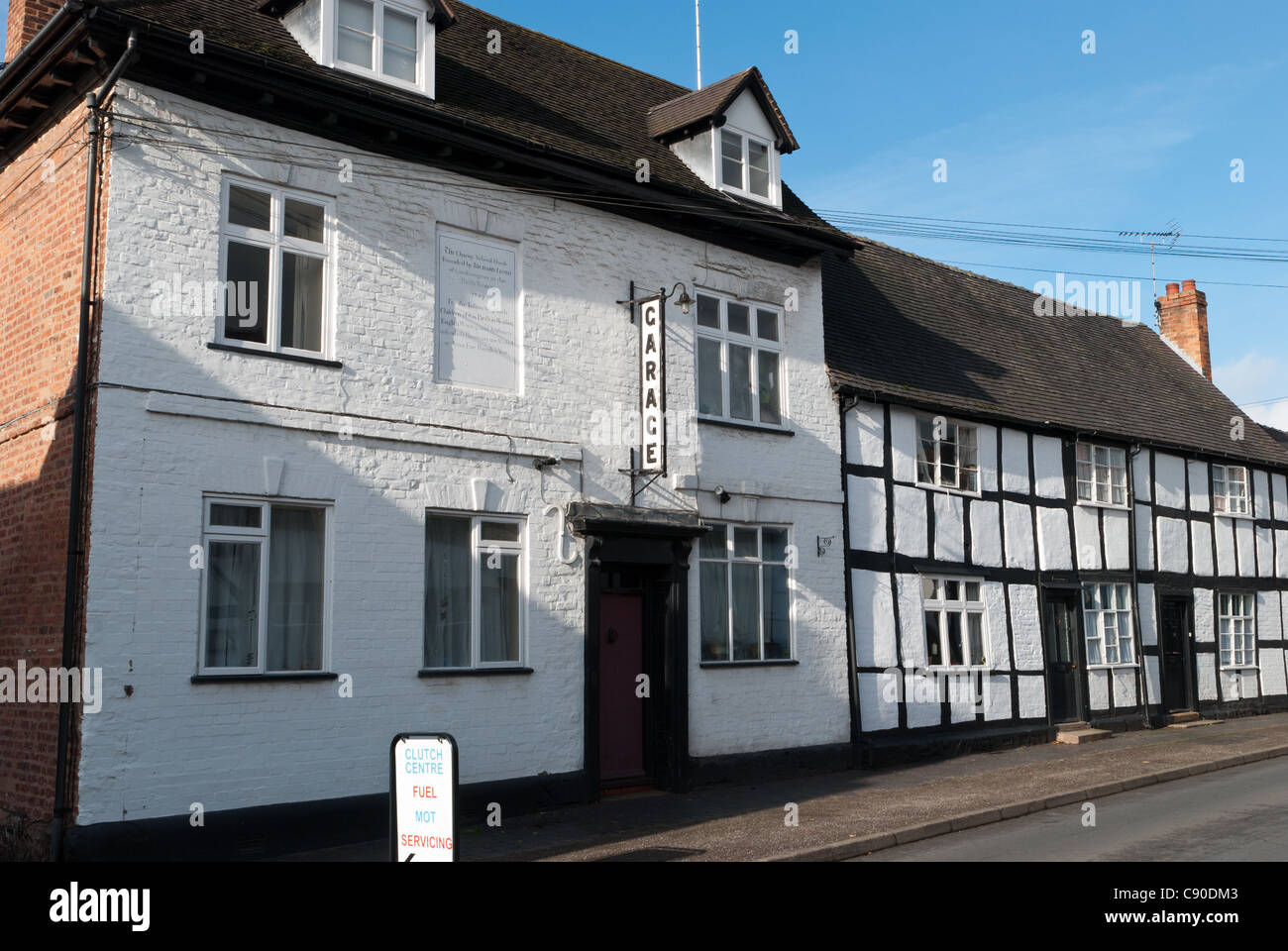 Traditional black and white buildings in the historic village of ...