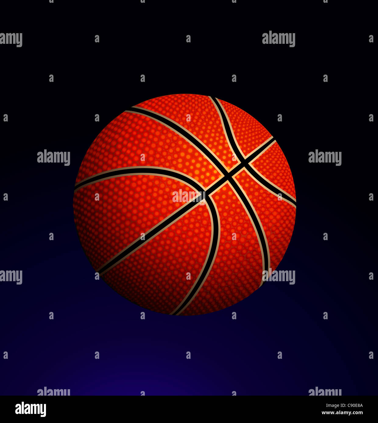 illustration of detailed basketball ball on gradient background Stock ...