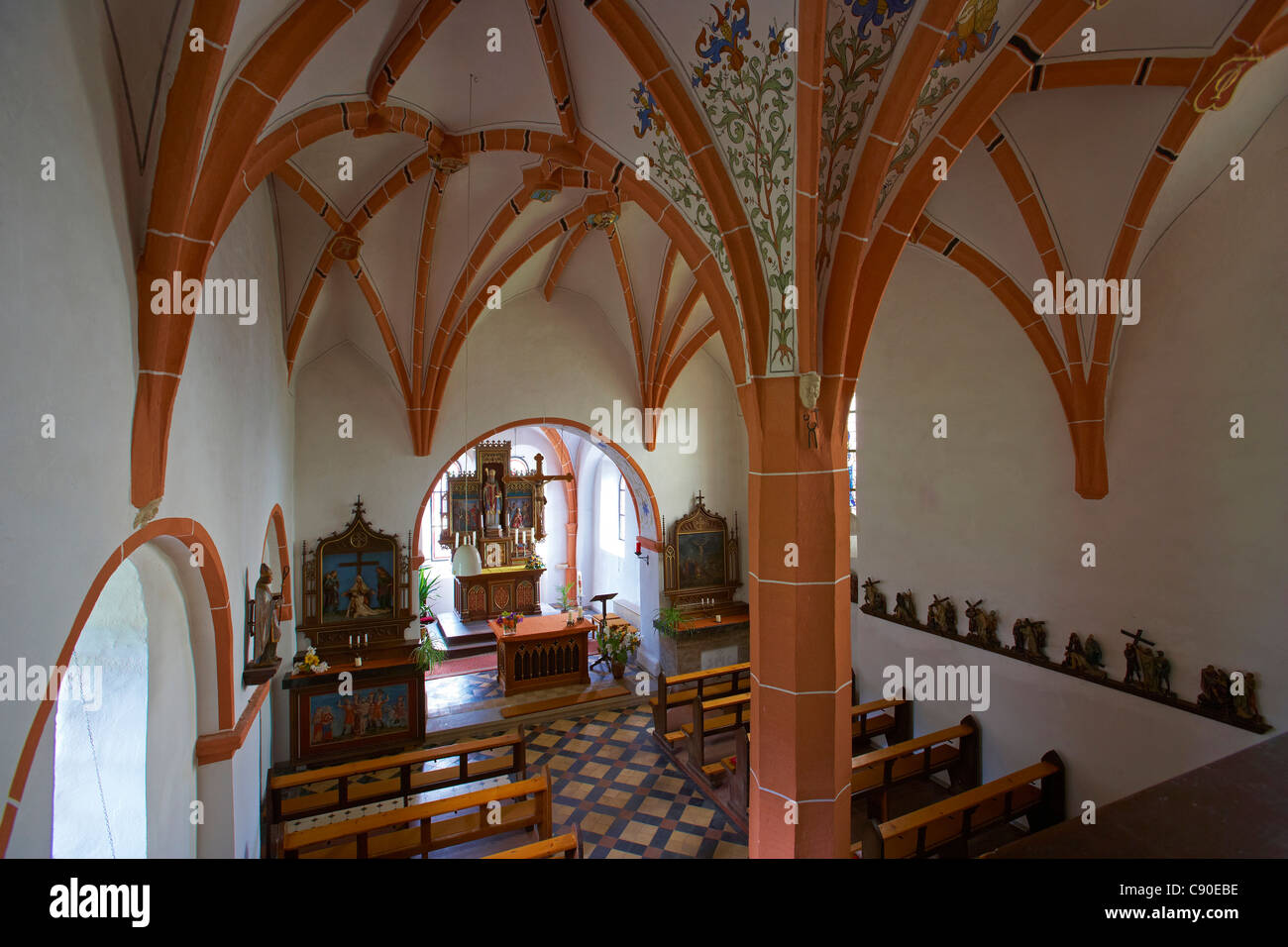 Church of Steinborn, Indoor photo, Eifel, Rhineland-Palatinate, Germany ...