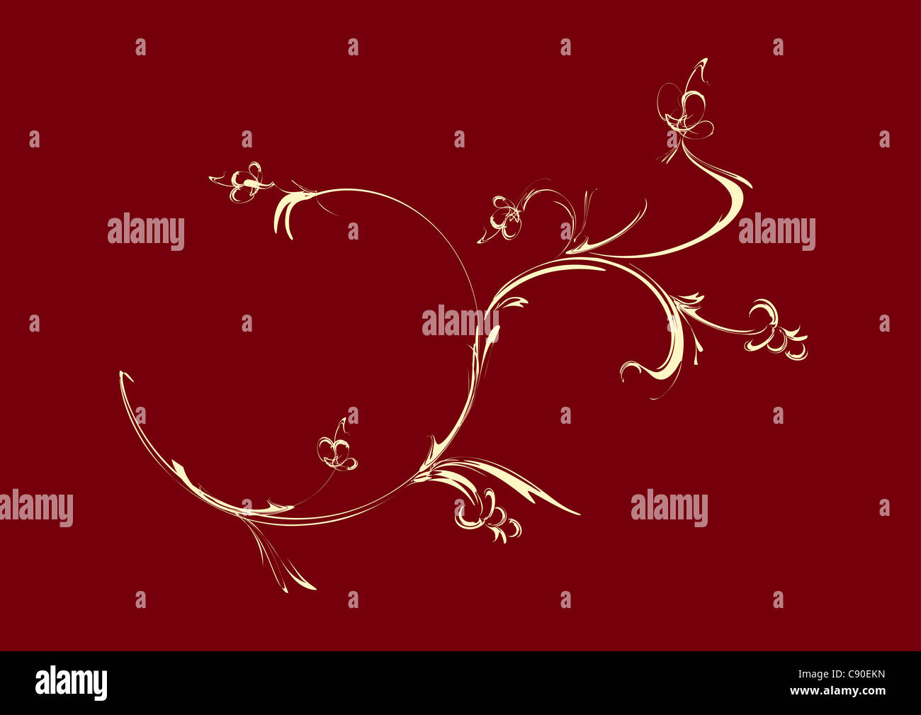 illustration of floral ornament, trendy fashion scroll with elegant ...